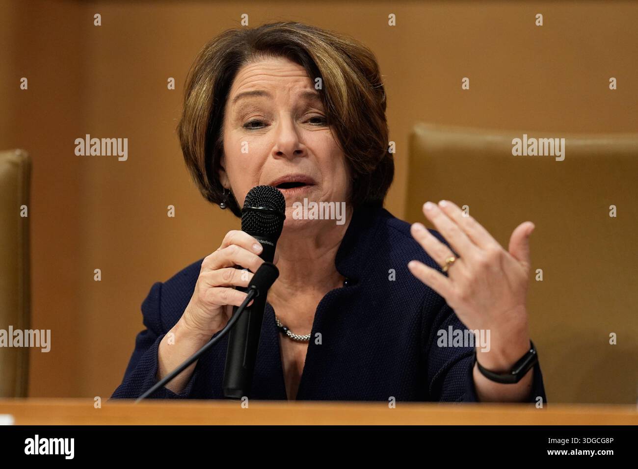 Sen. Amy Klobuchar, D-Minn, speaks during a field hearing on ...