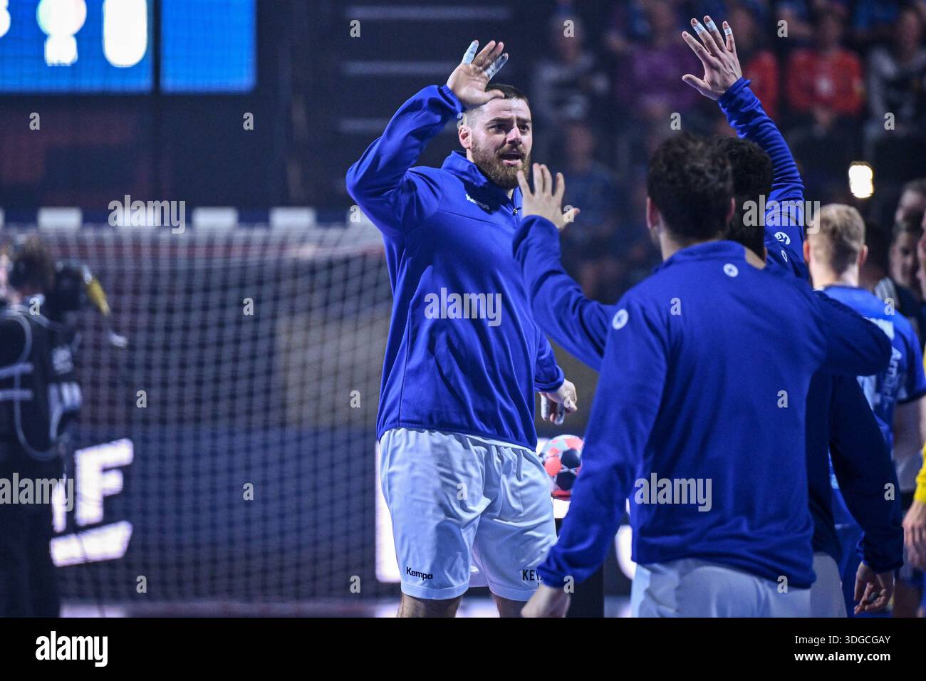 Kristianstad, Sweden. 16th Jan, 2026. Iceland vs Italy, Handball match ...