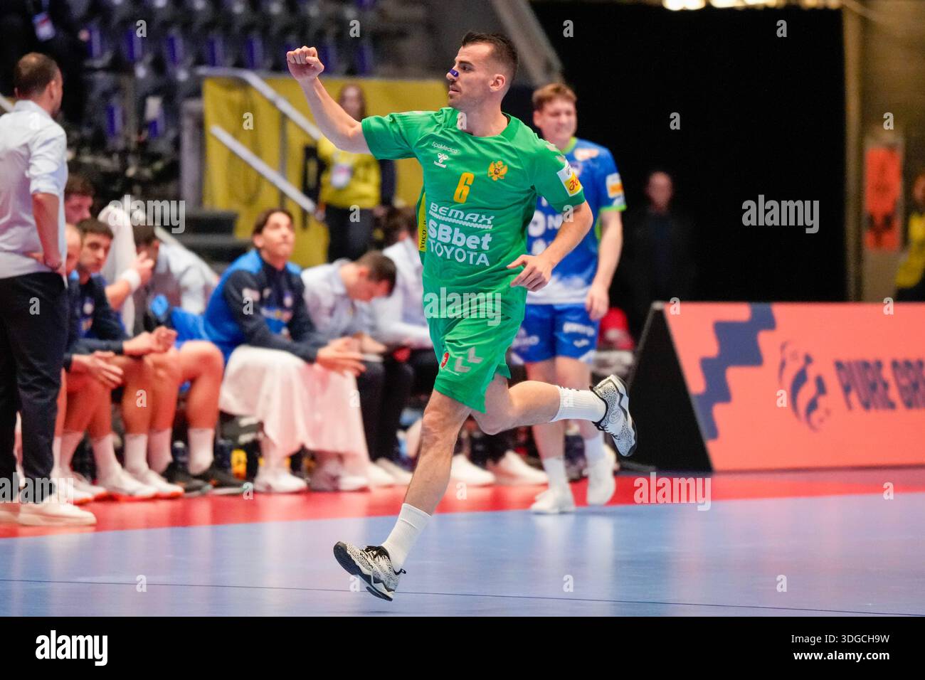 Bærum 20260116. Montenegro's Milos Vujović during the European ...