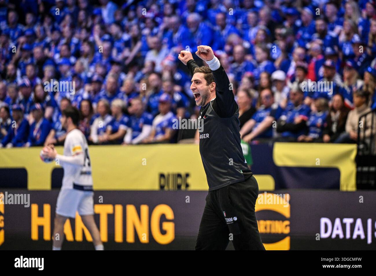 Kristianstad, Sweden. 16th Jan, 2026. Iceland vs Italy, Handball match ...