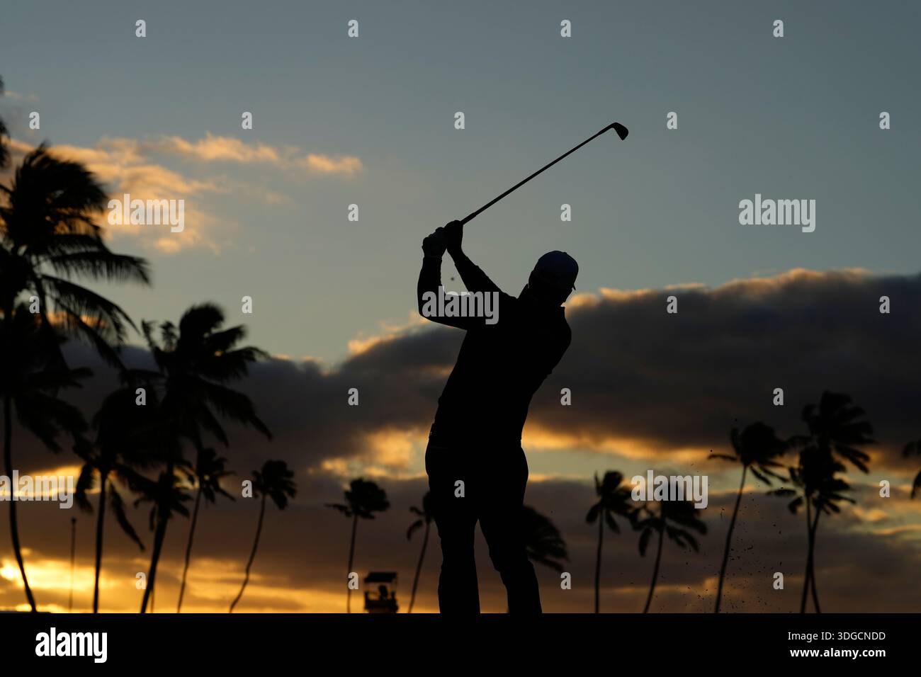 Tom Hoge hits on the 11th hole during the second round of the Sony Open ...