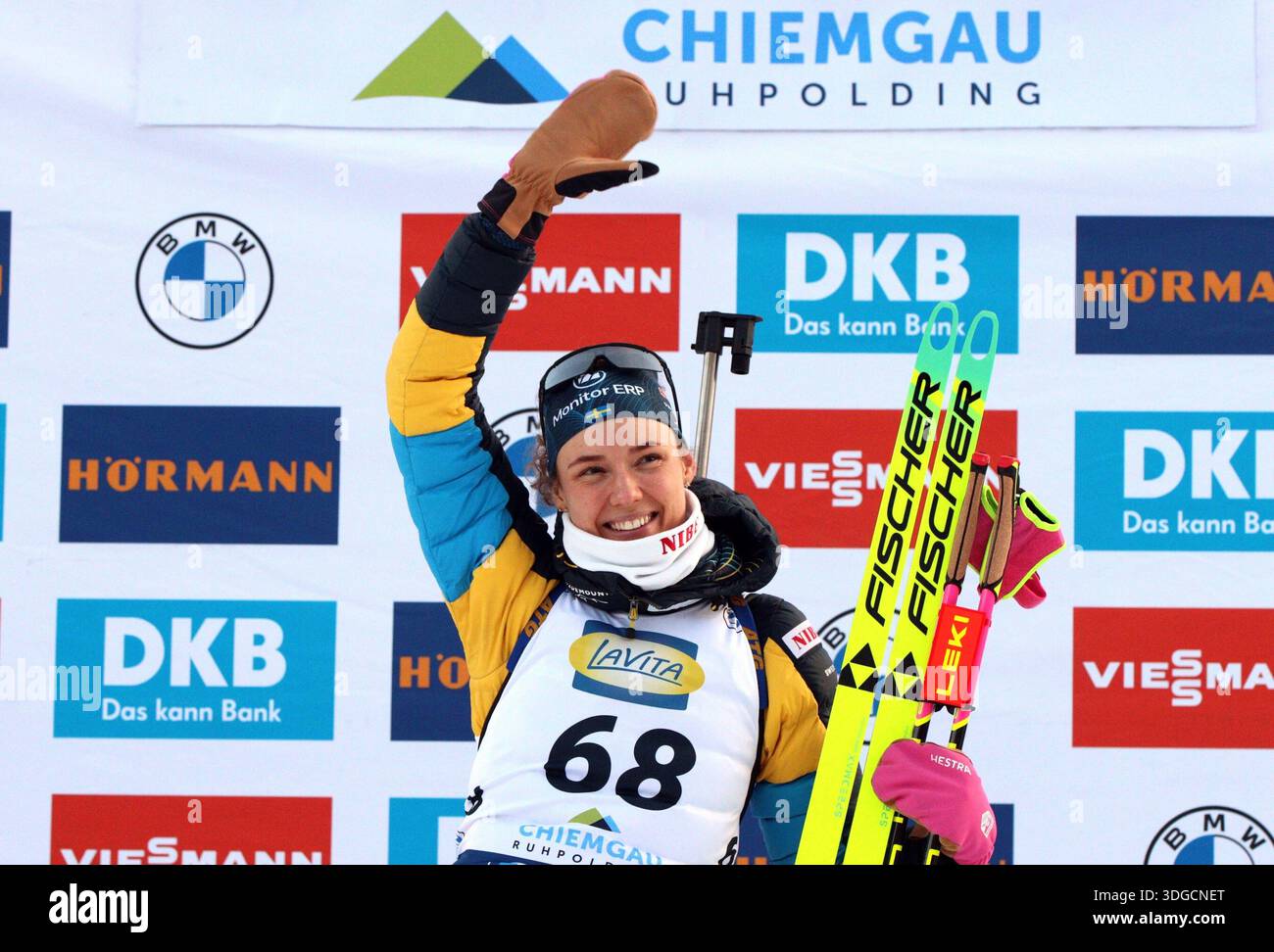 RUHPOLDING, GERMANY - JANUARY 16: Happy Winner OEBERG, Hanna (SWE, #68 ...