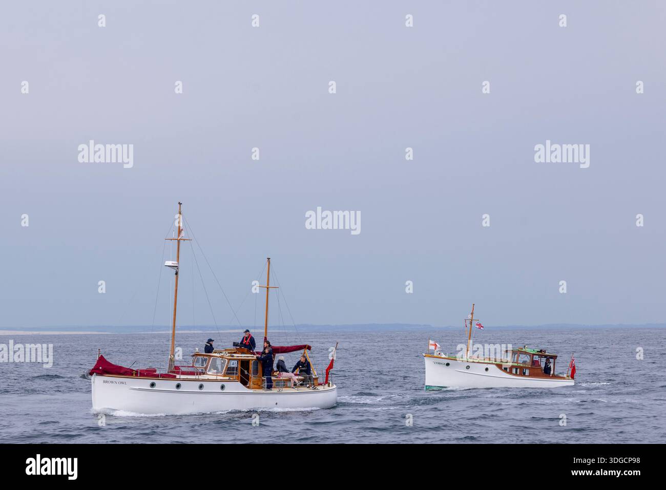 The flotilla of 52 Dunkirk Little Ships crossing the English Chanel for ...