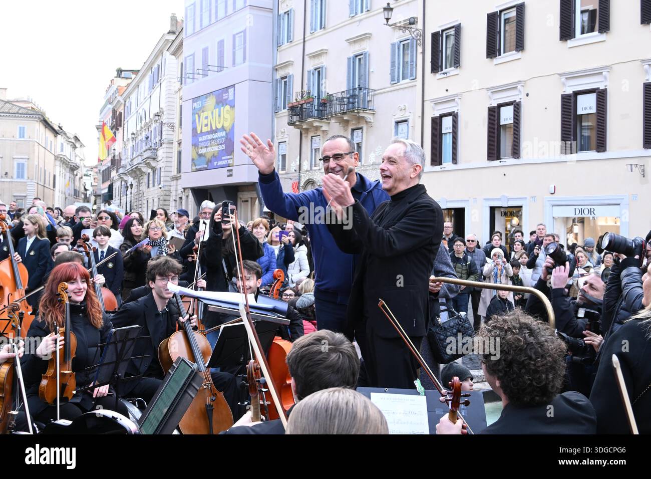 Rome, Italy. 16th Jan, 2026. Rome: Piazza di Spagna. Carlo Conti's ...