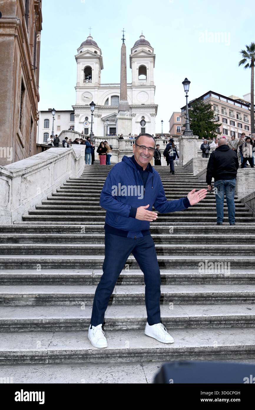 Rome, Italy. 16th Jan, 2026. Rome: Piazza di Spagna. Carlo Conti's ...