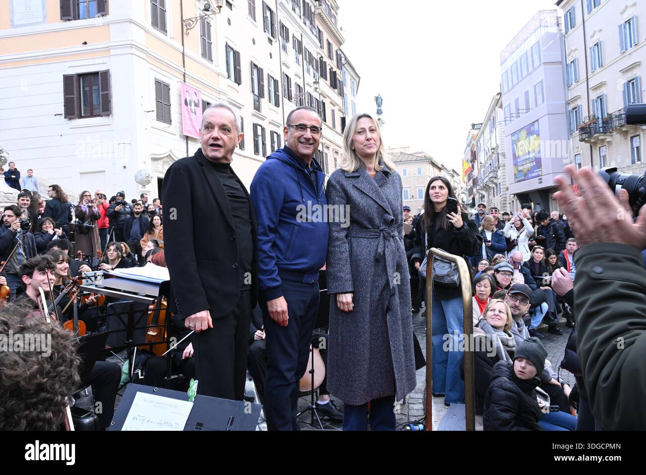 Rome, Italy. 16th Jan, 2026. Rome: Piazza di Spagna. Carlo Conti's ...