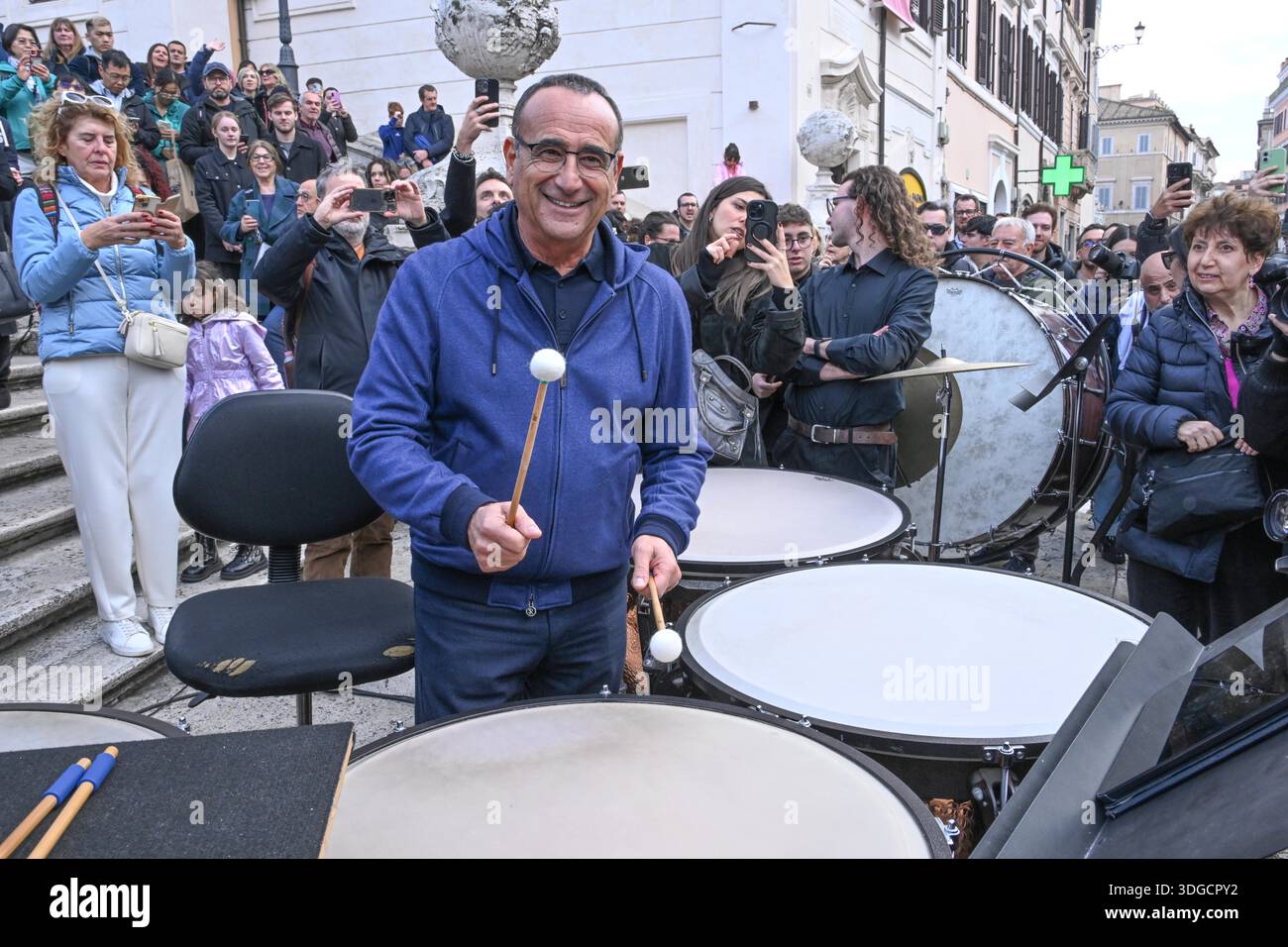 Rome, Italy. 16th Jan, 2026. Rome: Piazza di Spagna. Carlo Conti's ...