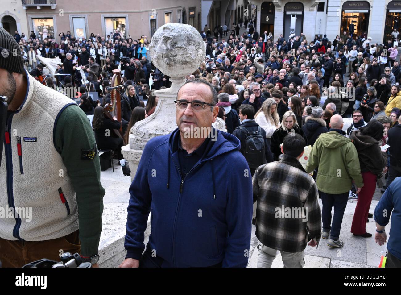 Rome, Italy. 16th Jan, 2026. Rome: Piazza di Spagna. Carlo Conti's ...
