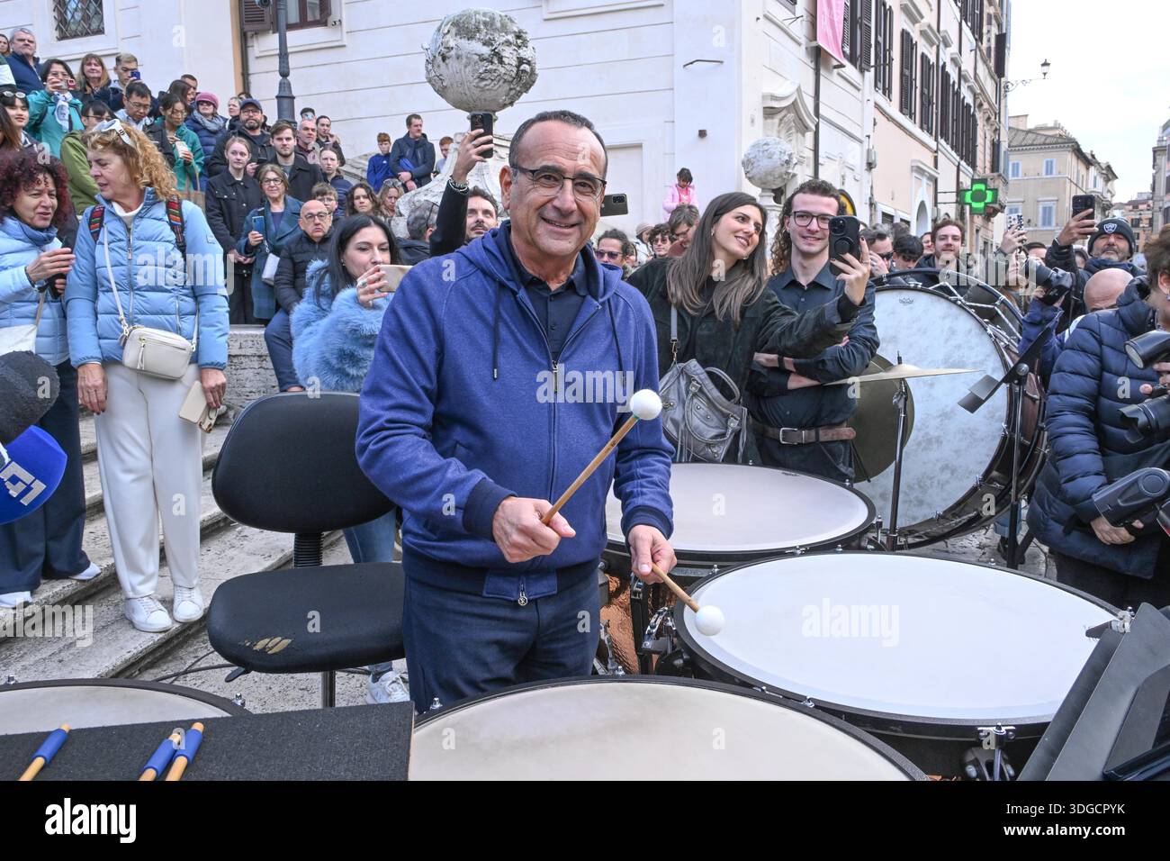 Rome, Italy. 16th Jan, 2026. Rome: Piazza di Spagna. Carlo Conti's ...