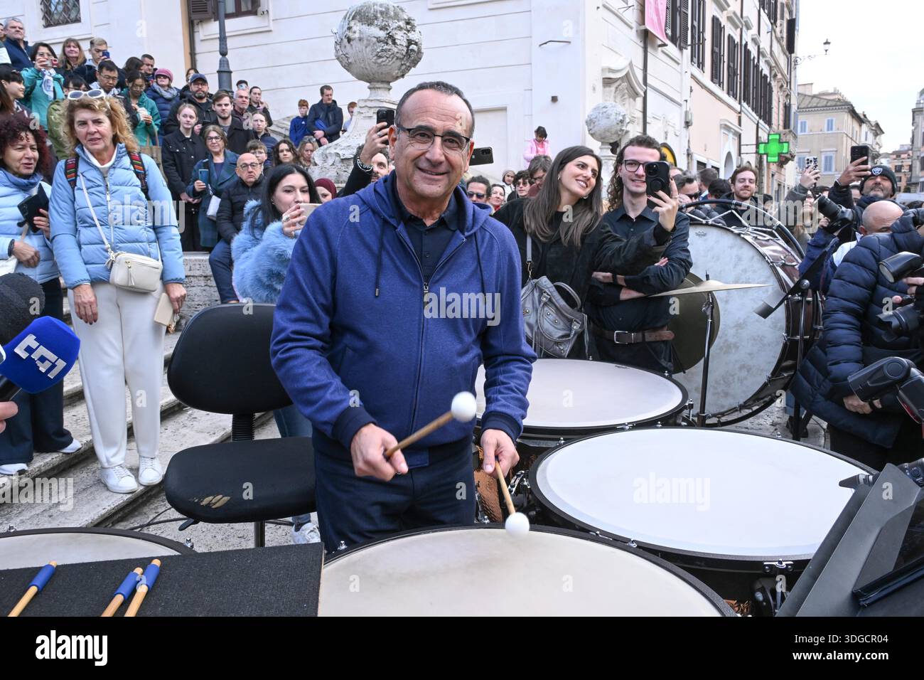 Rome, Italy. 16th Jan, 2026. Rome: Piazza di Spagna. Carlo Conti's ...