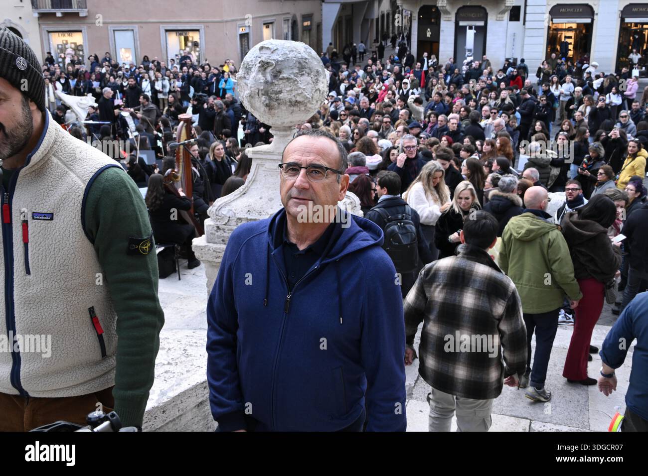 Rome, Italy. 16th Jan, 2026. Rome: Piazza di Spagna. Carlo Conti's ...