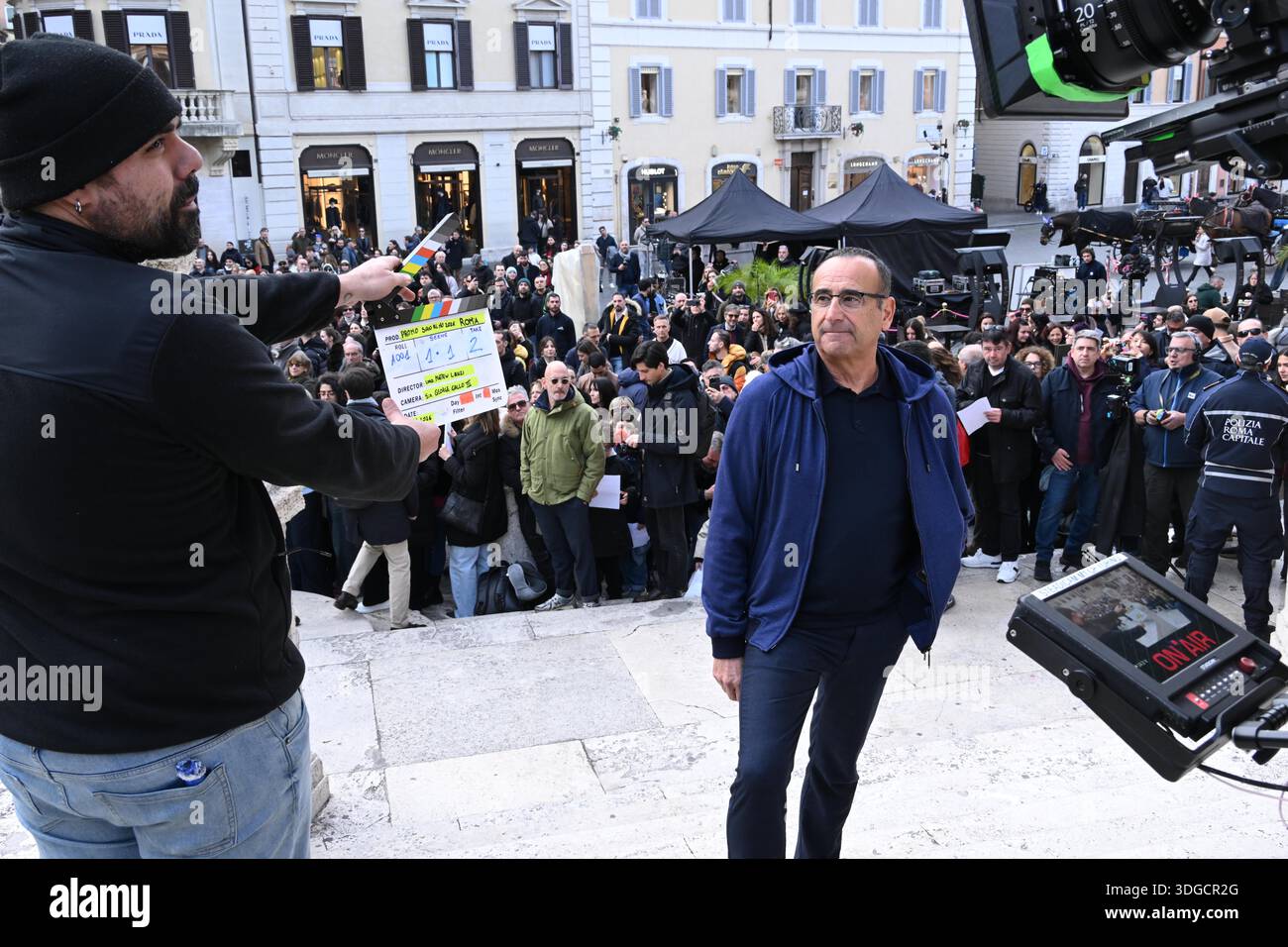 Rome, Italy. 16th Jan, 2026. Rome: Piazza di Spagna. Carlo Conti's ...