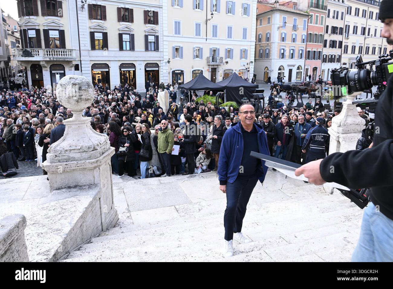 Rome, Italy. 16th Jan, 2026. Rome: Piazza di Spagna. Carlo Conti's ...