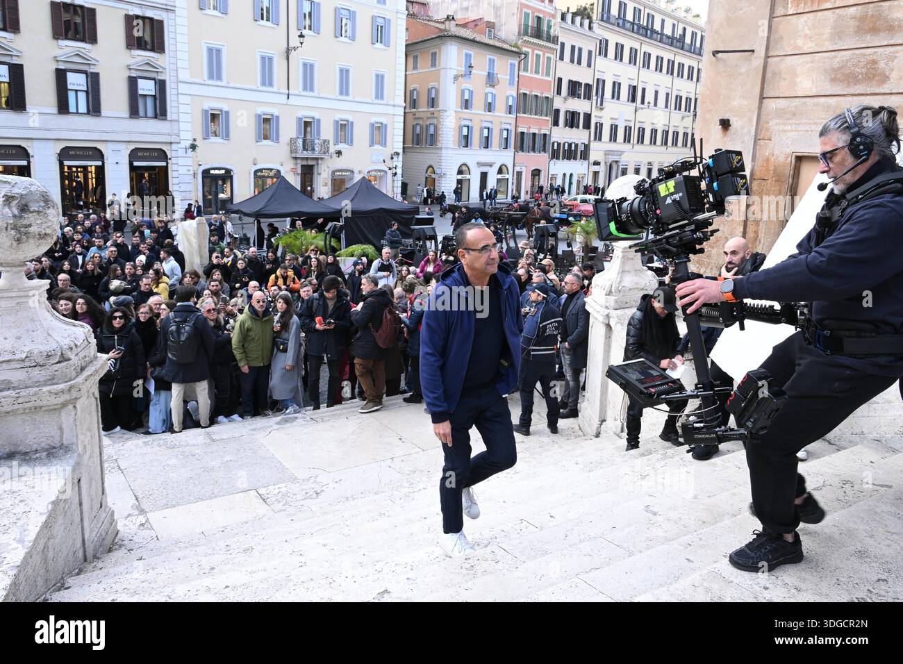 Rome, Italy. 16th Jan, 2026. Rome: Piazza di Spagna. Carlo Conti's ...