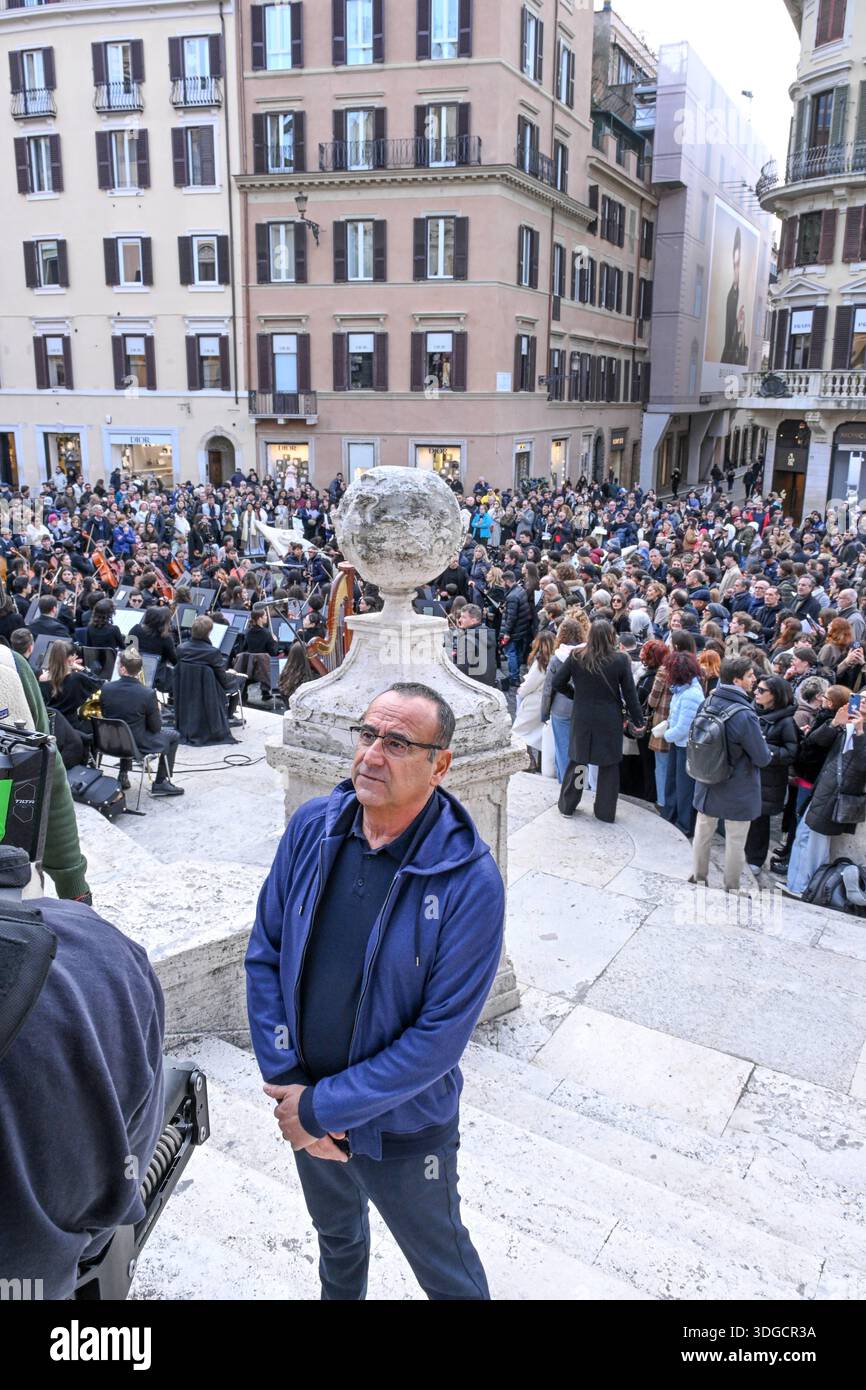 Rome, Italy. 16th Jan, 2026. Rome: Piazza di Spagna. Carlo Conti's ...