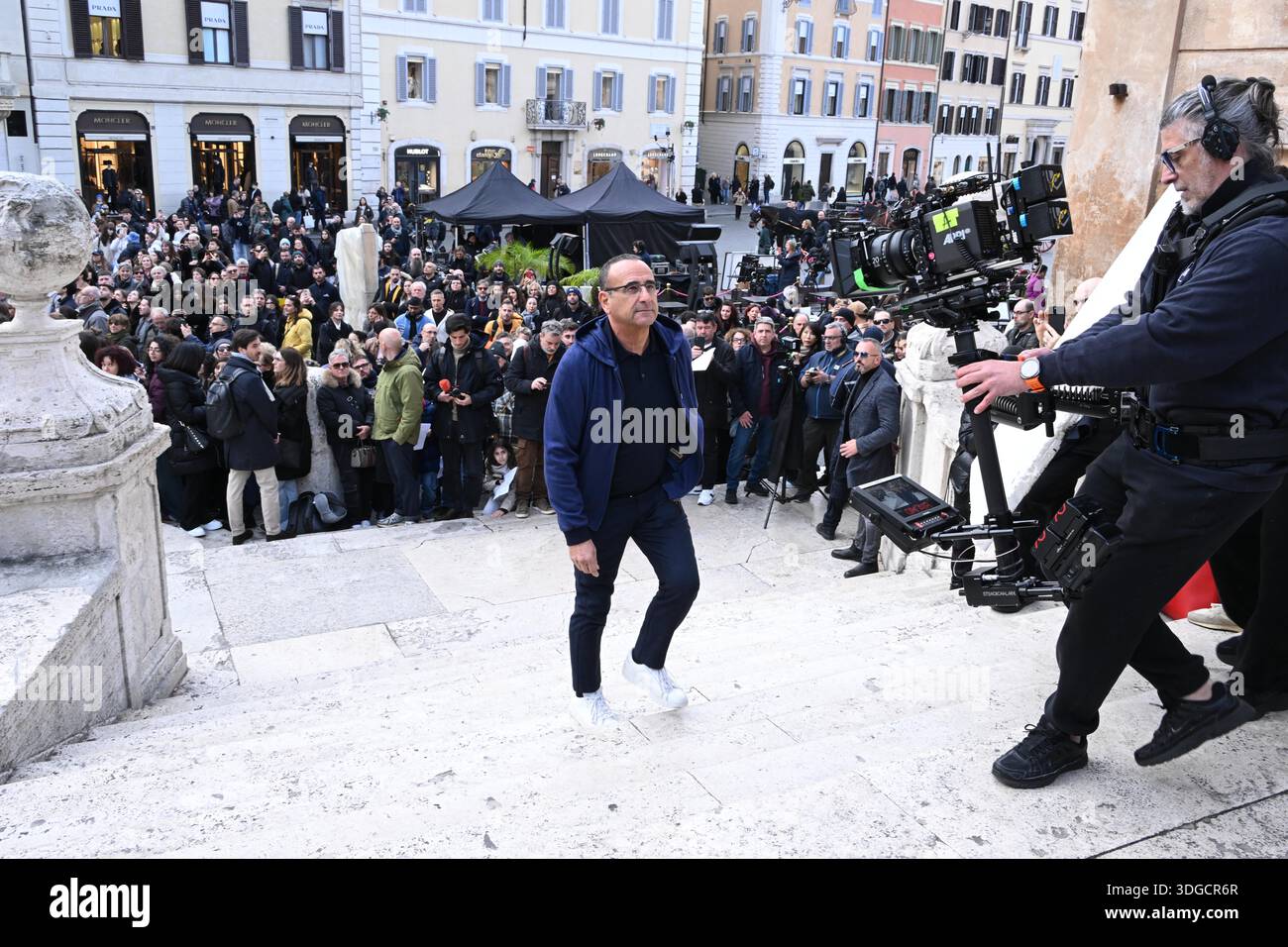 Rome, Italy. 16th Jan, 2026. Rome: Piazza di Spagna. Carlo Conti's ...
