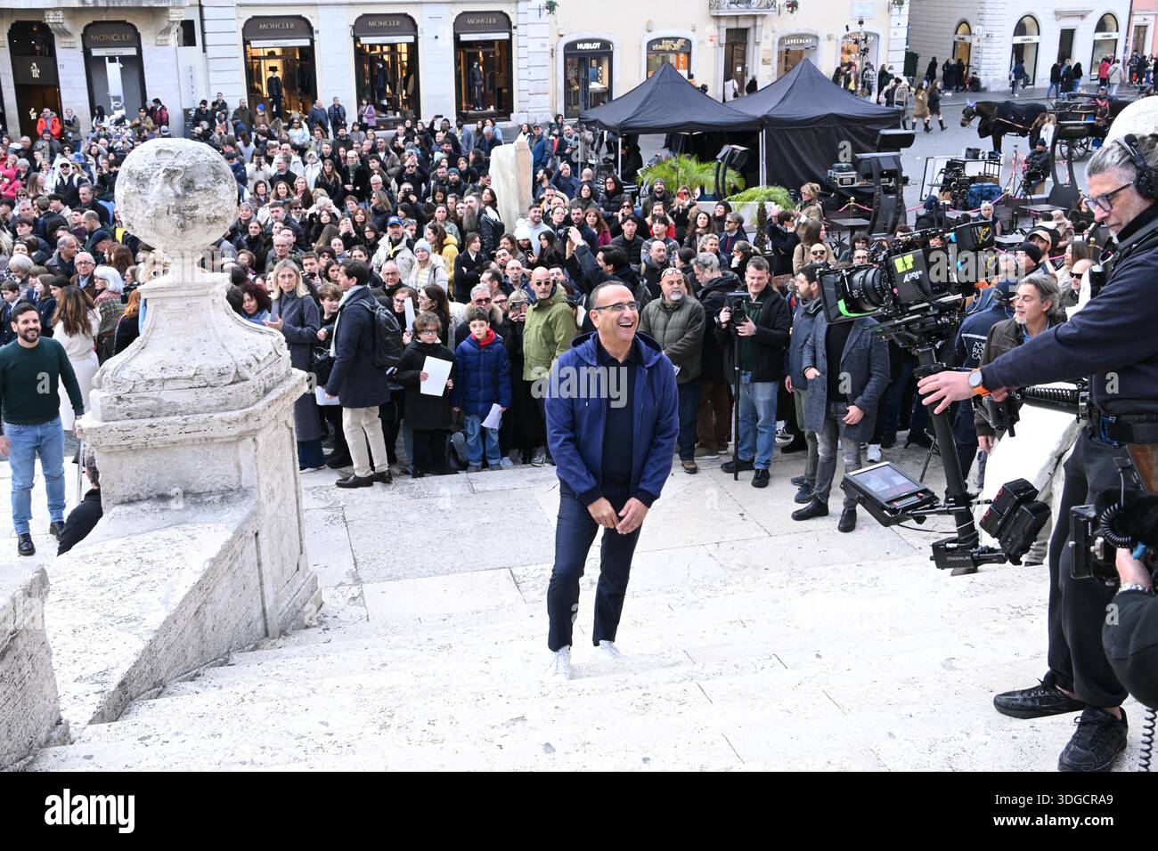 Rome, Italy. 16th Jan, 2026. Rome: Piazza di Spagna. Carlo Conti's ...