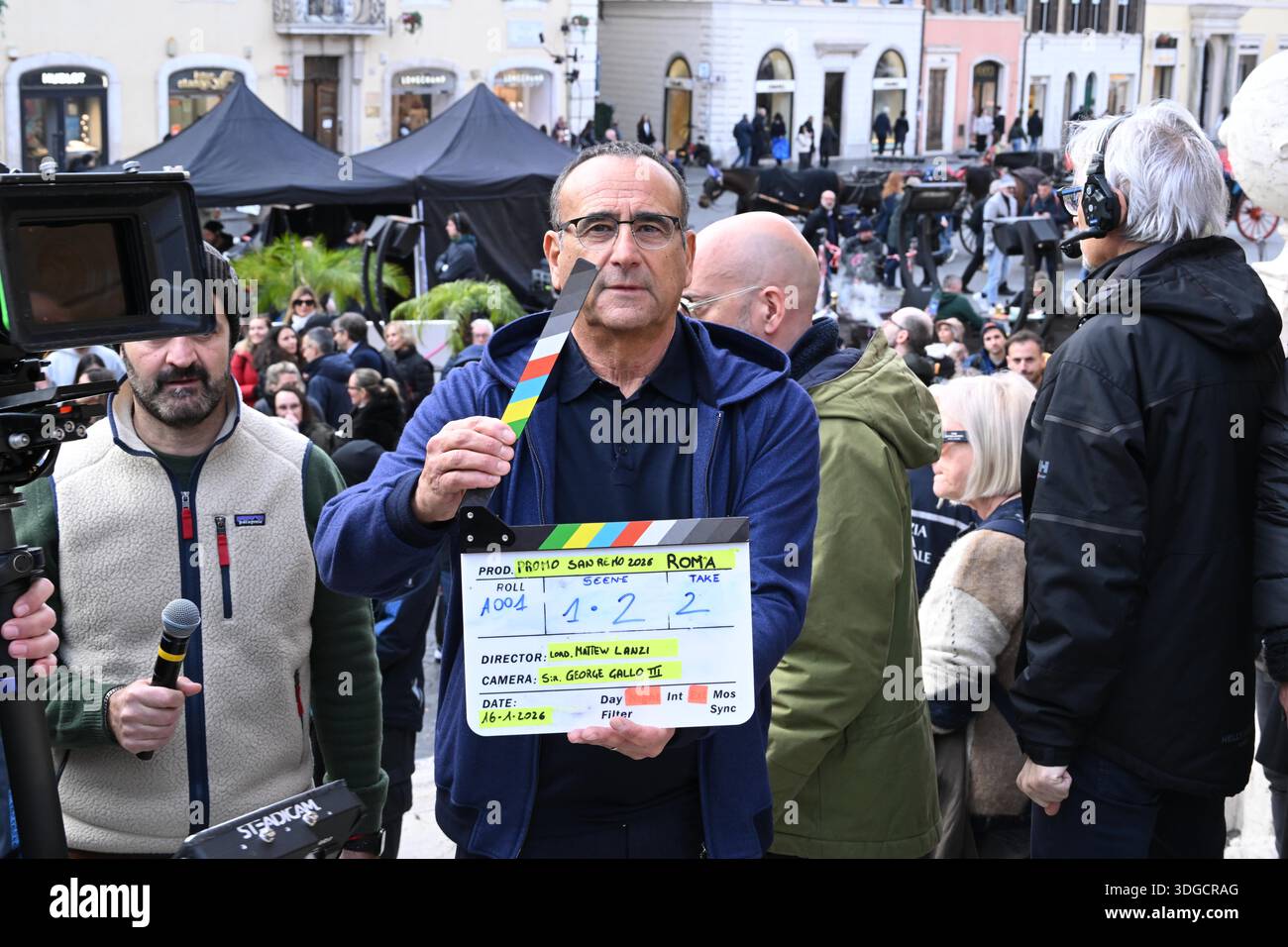 Rome, Italy. 16th Jan, 2026. Rome: Piazza di Spagna. Carlo Conti's ...