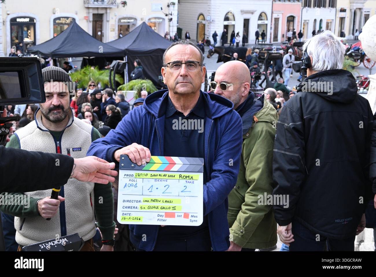 Rome, Italy. 16th Jan, 2026. Rome: Piazza di Spagna. Carlo Conti's ...