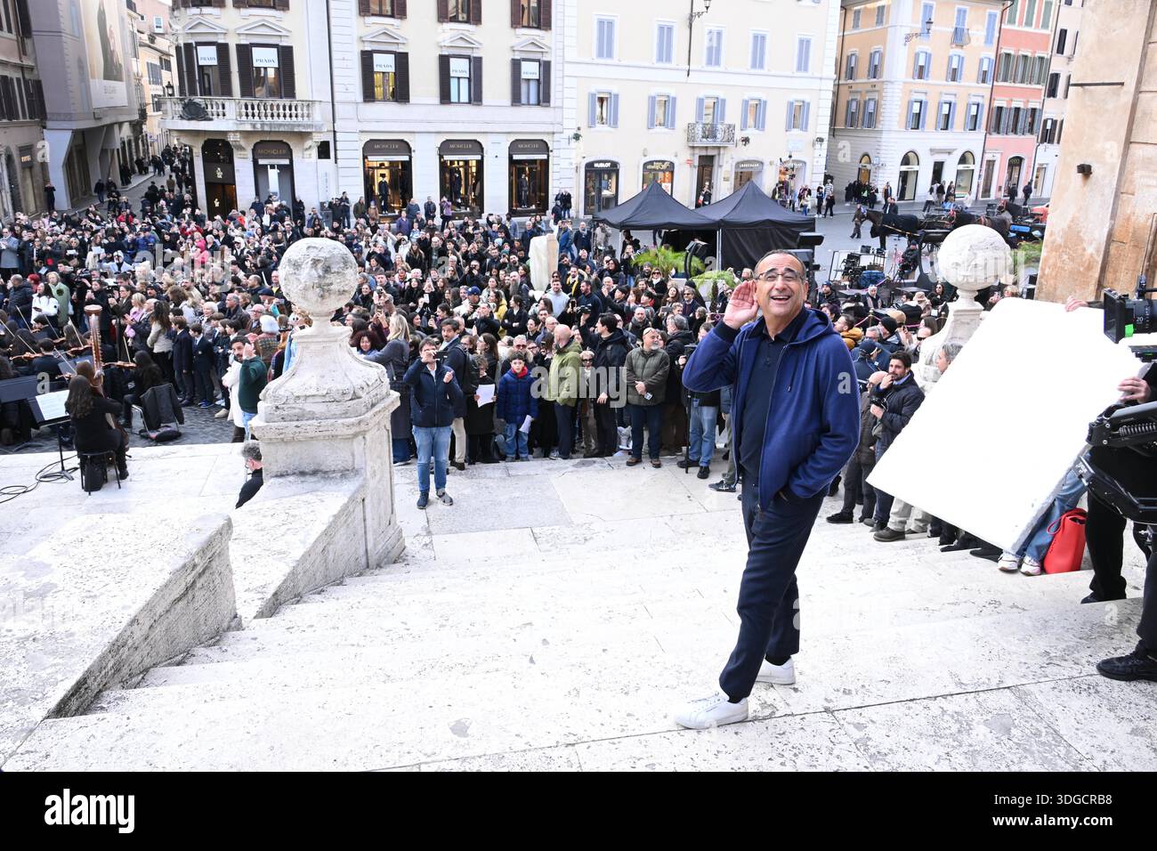 Rome, Italy. 16th Jan, 2026. Rome: Piazza di Spagna. Carlo Conti's ...