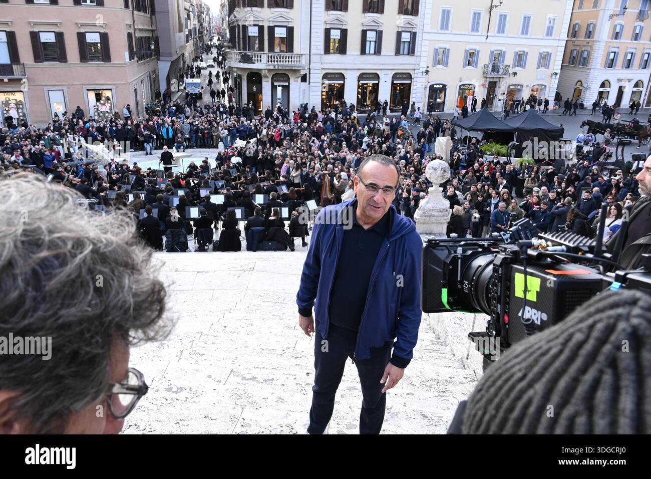 Rome, Italy. 16th Jan, 2026. Rome: Piazza di Spagna. Carlo Conti's ...