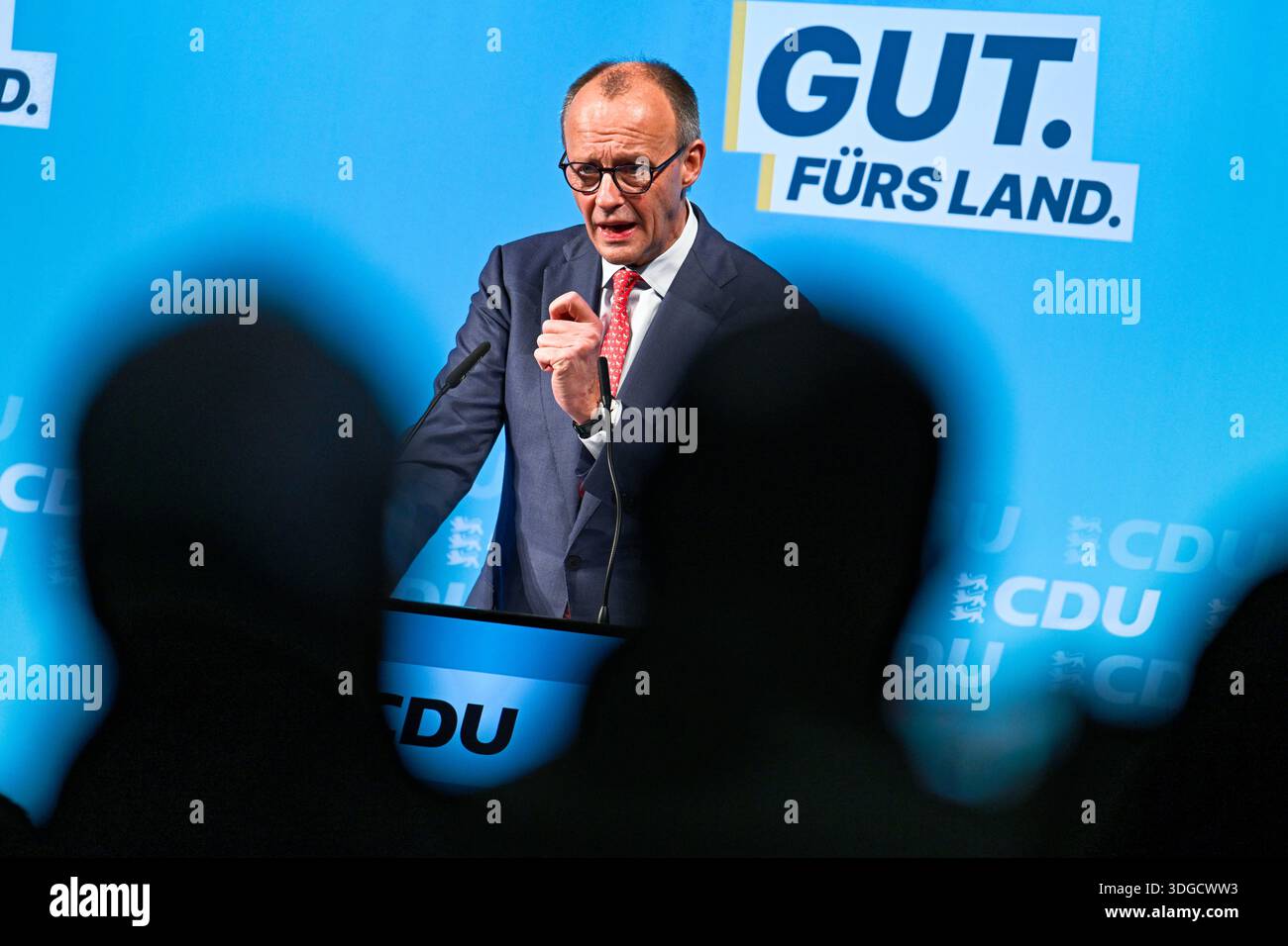 Heddesheim, Germany. 16th Jan, 2026. Federal Chancellor Friedrich Merz ...