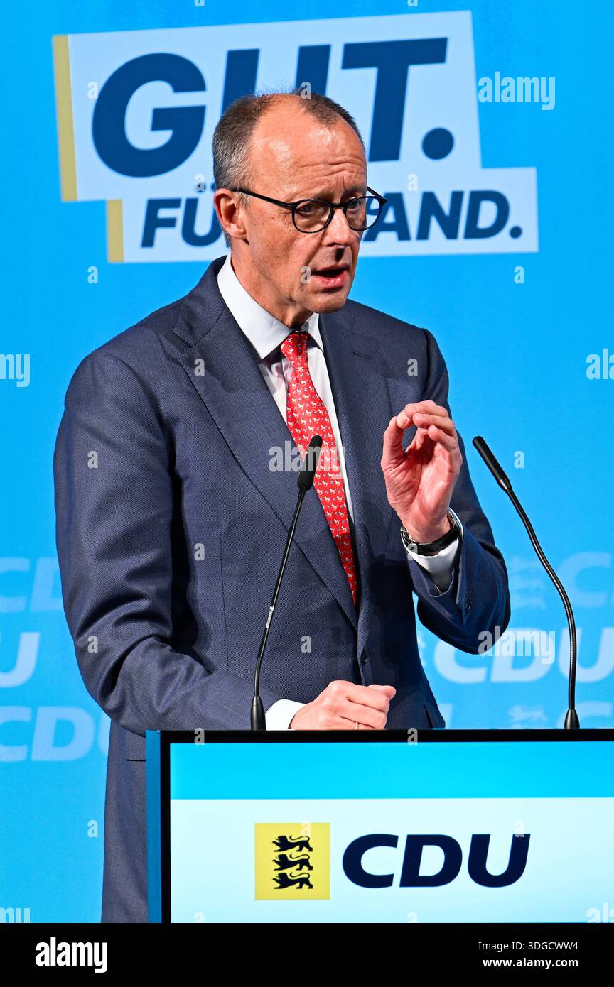 Heddesheim, Germany. 16th Jan, 2026. Federal Chancellor Friedrich Merz ...