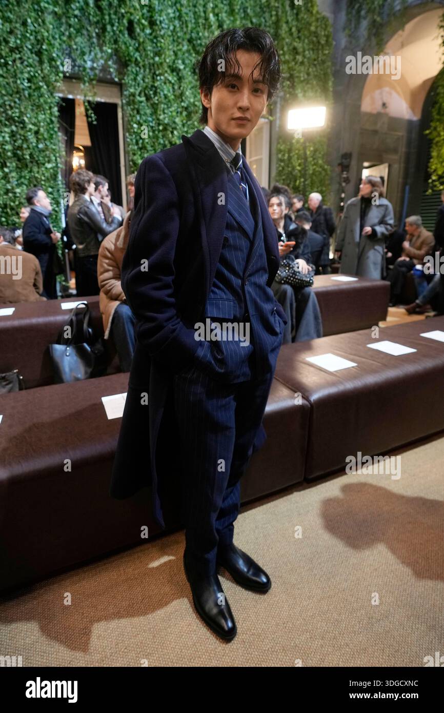 Canadian rapper Mark Lee attends a Ralph Laurent Fall/Winter 2026-2027 Men's fashion show ...