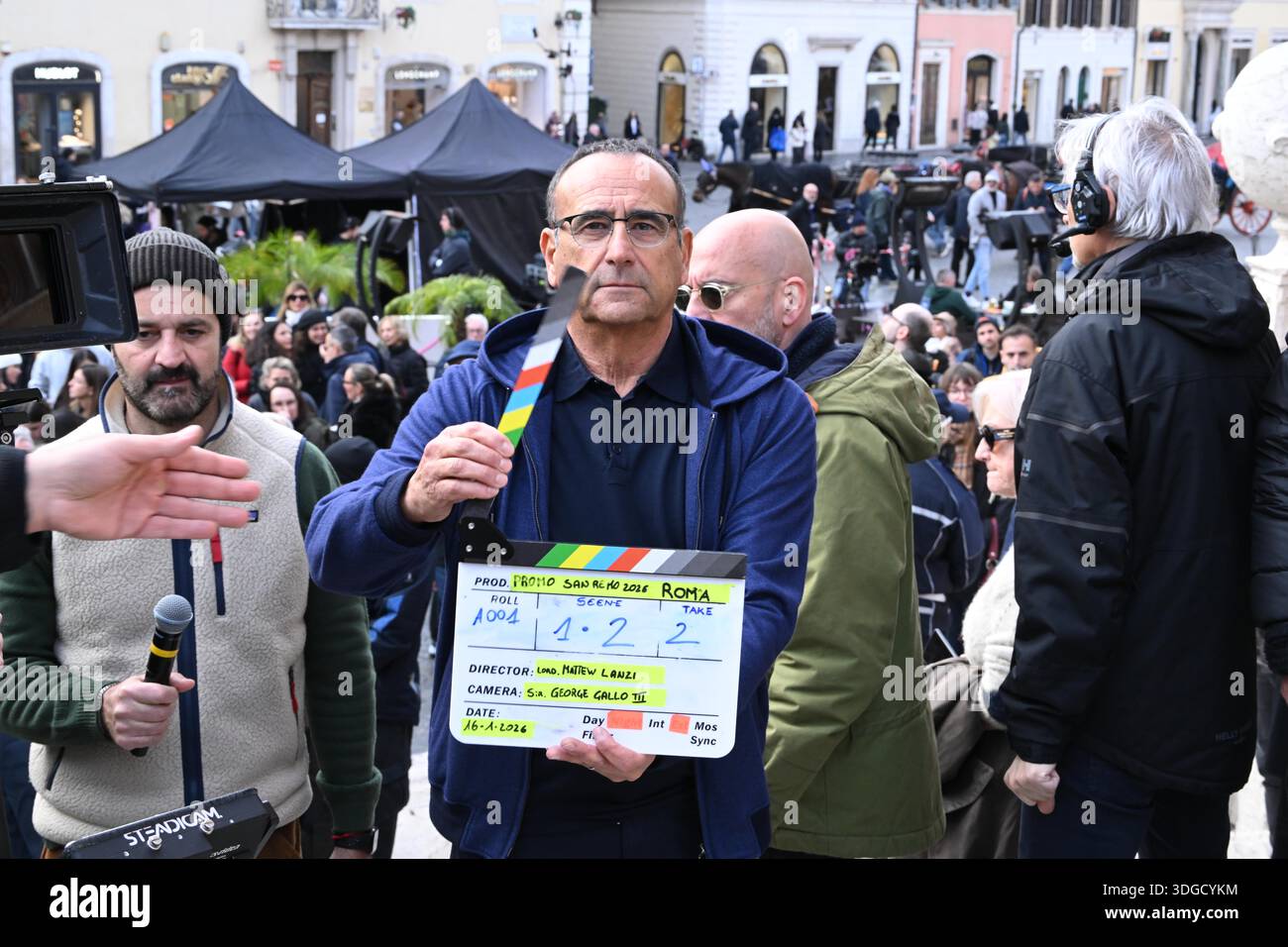 Rome, Italy. 16th Jan, 2026. Rome: Piazza di Spagna. Carlo Conti's ...