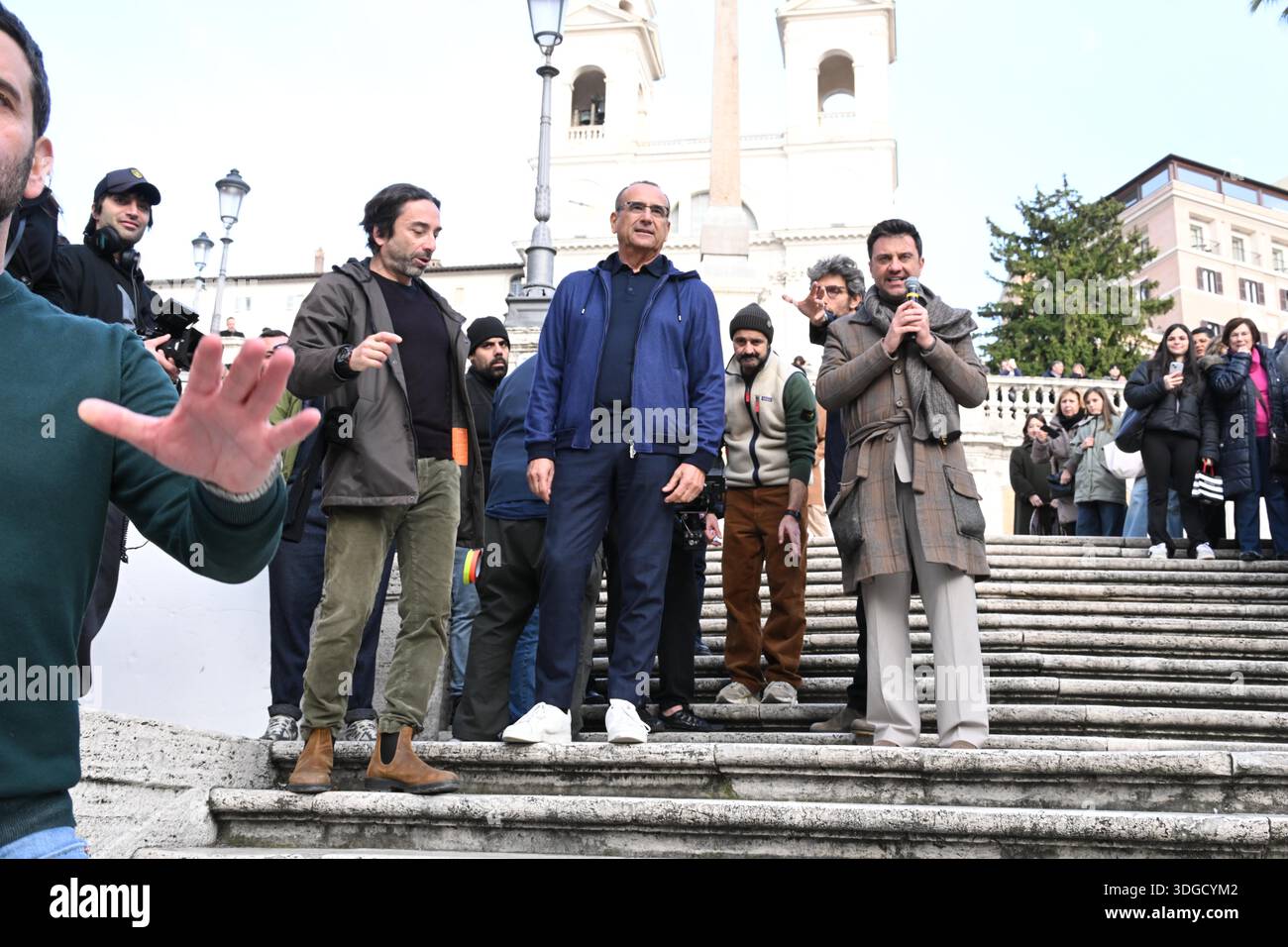 Rome, Italy. 16th Jan, 2026. Rome: Piazza di Spagna. Carlo Conti's ...