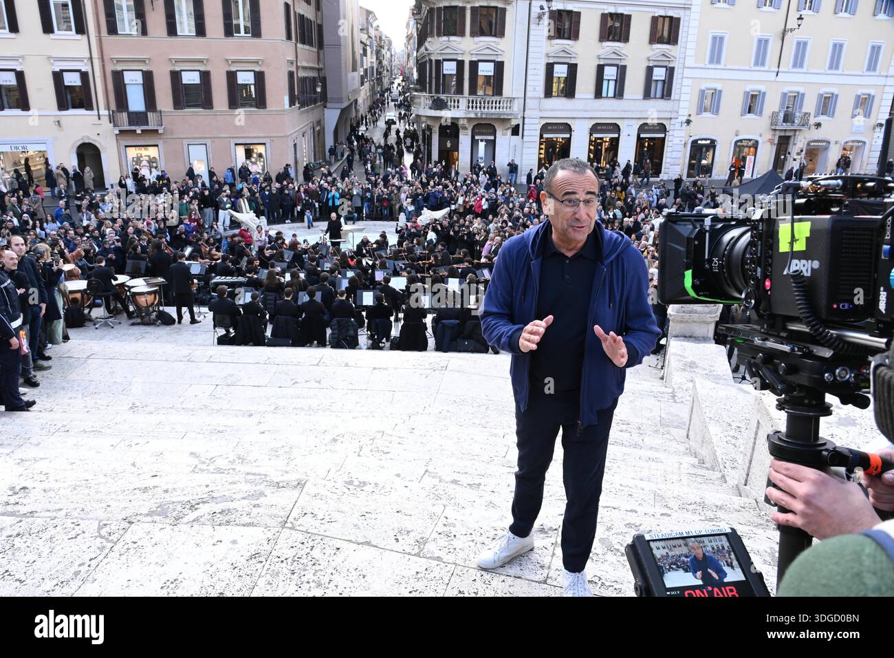 Rome, Italy. 16th Jan, 2026. Rome: Piazza di Spagna. Carlo Conti's ...