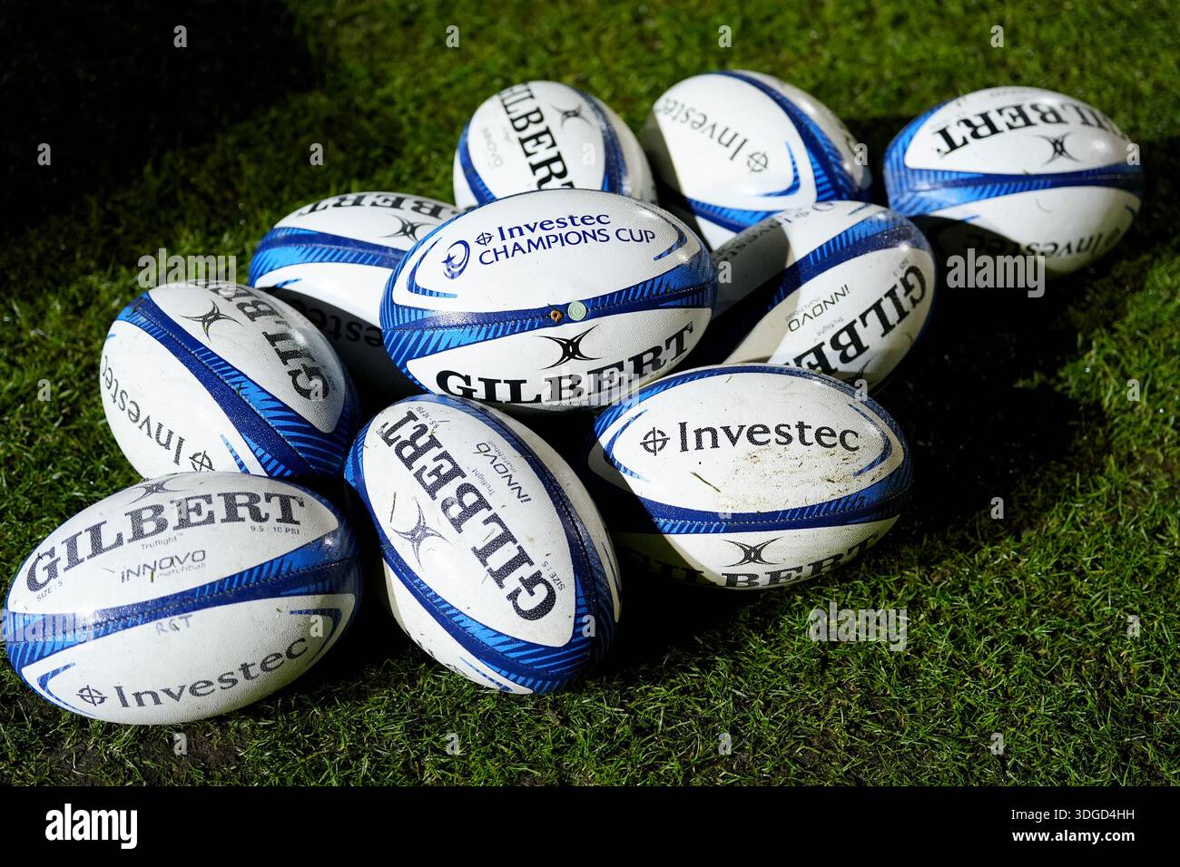 Close view of rugby balls before the Investec Champions Cup match at ...