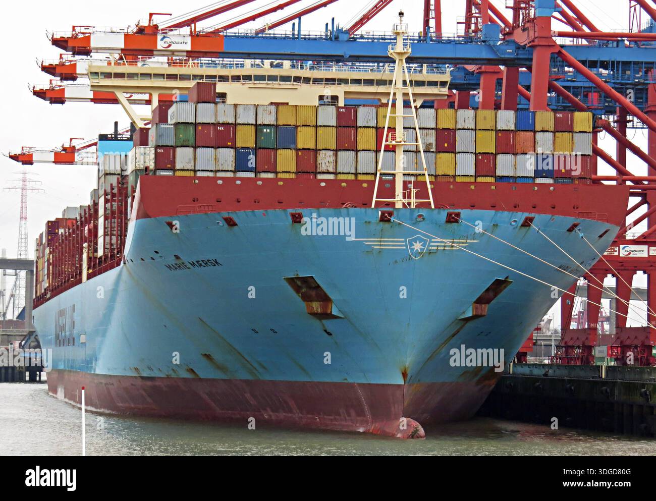 Containerschiff, Container, Frachter, Marie Maersk, Hamburg, Elbe ...