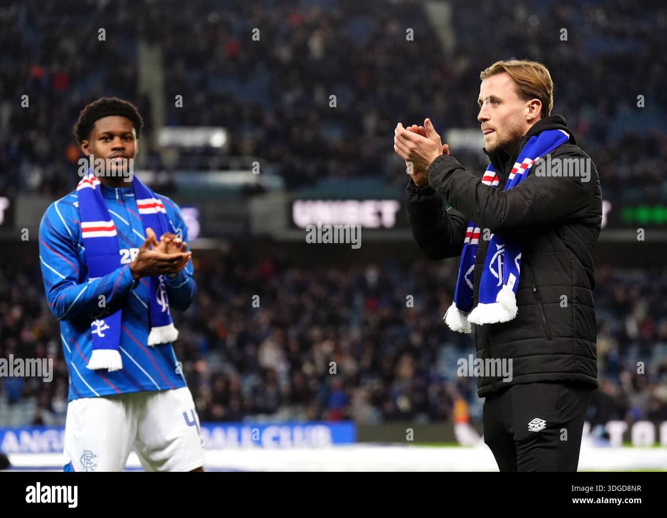 Rangers' Tochi Chukwuani and Tuur Rommens ahead of the Scottish Gas Men ...