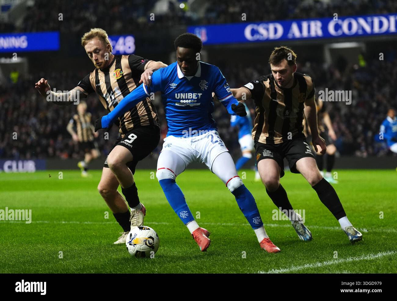 Annan Athletic's Aidan Smith, Rangers' Djeidi Gassama and Annan ...