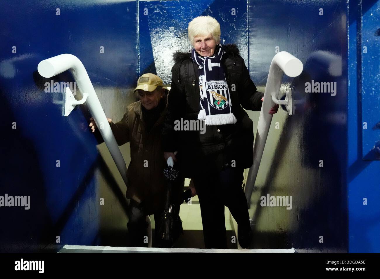 West Bromwich Albion fans head for their seats before the Sky Bet ...