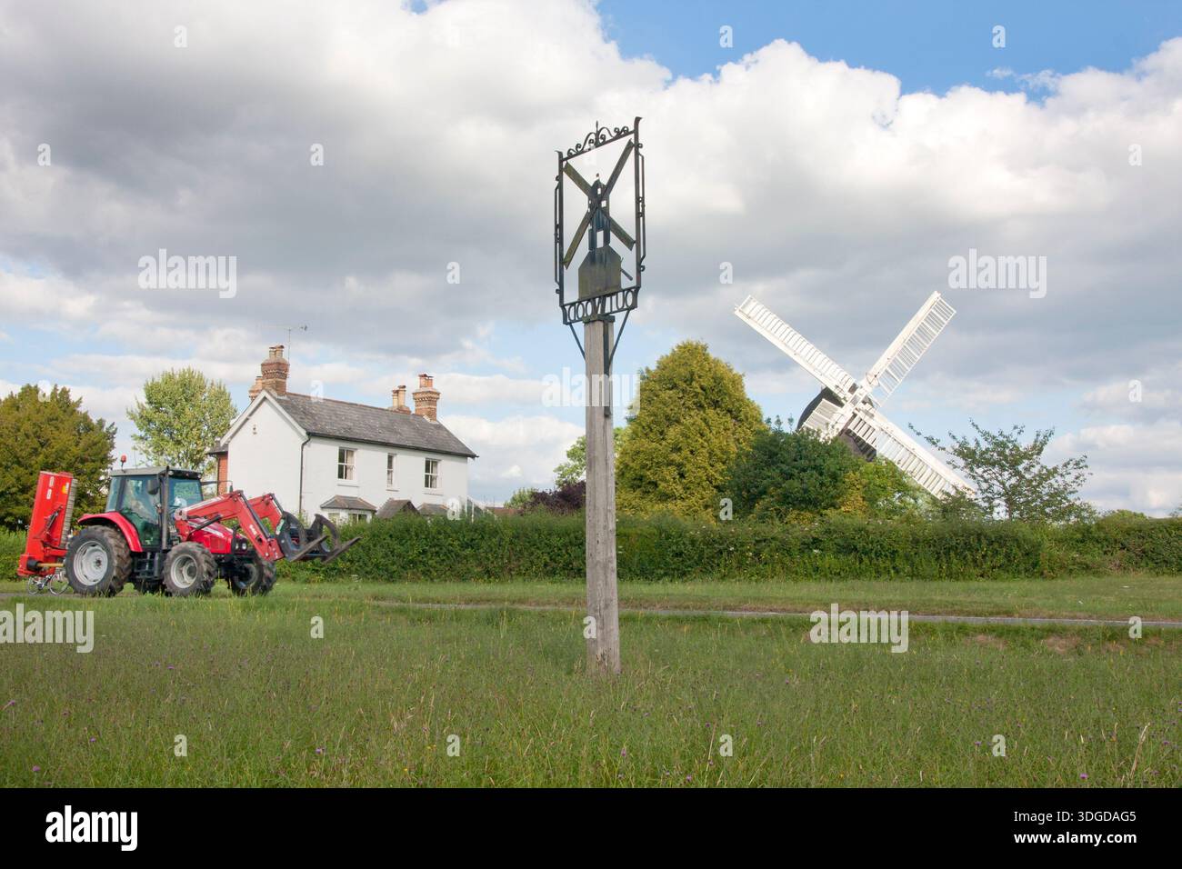 Outwood post mill on village sign hi-res stock photography and images ...