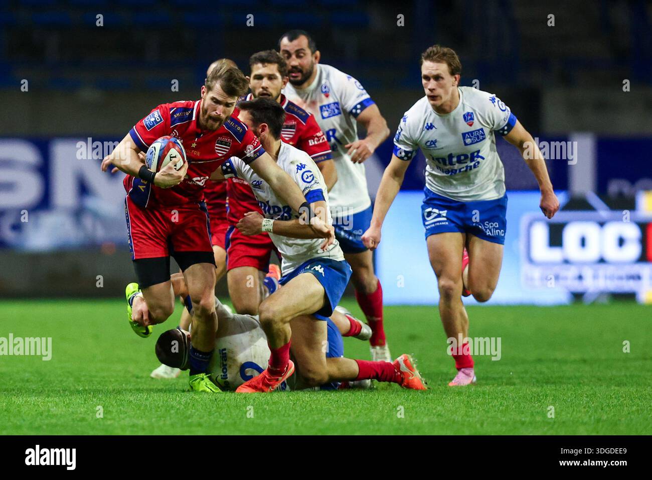 Nicolas PLAZY of Beziers during the Pro D2 match between Beziers and ...