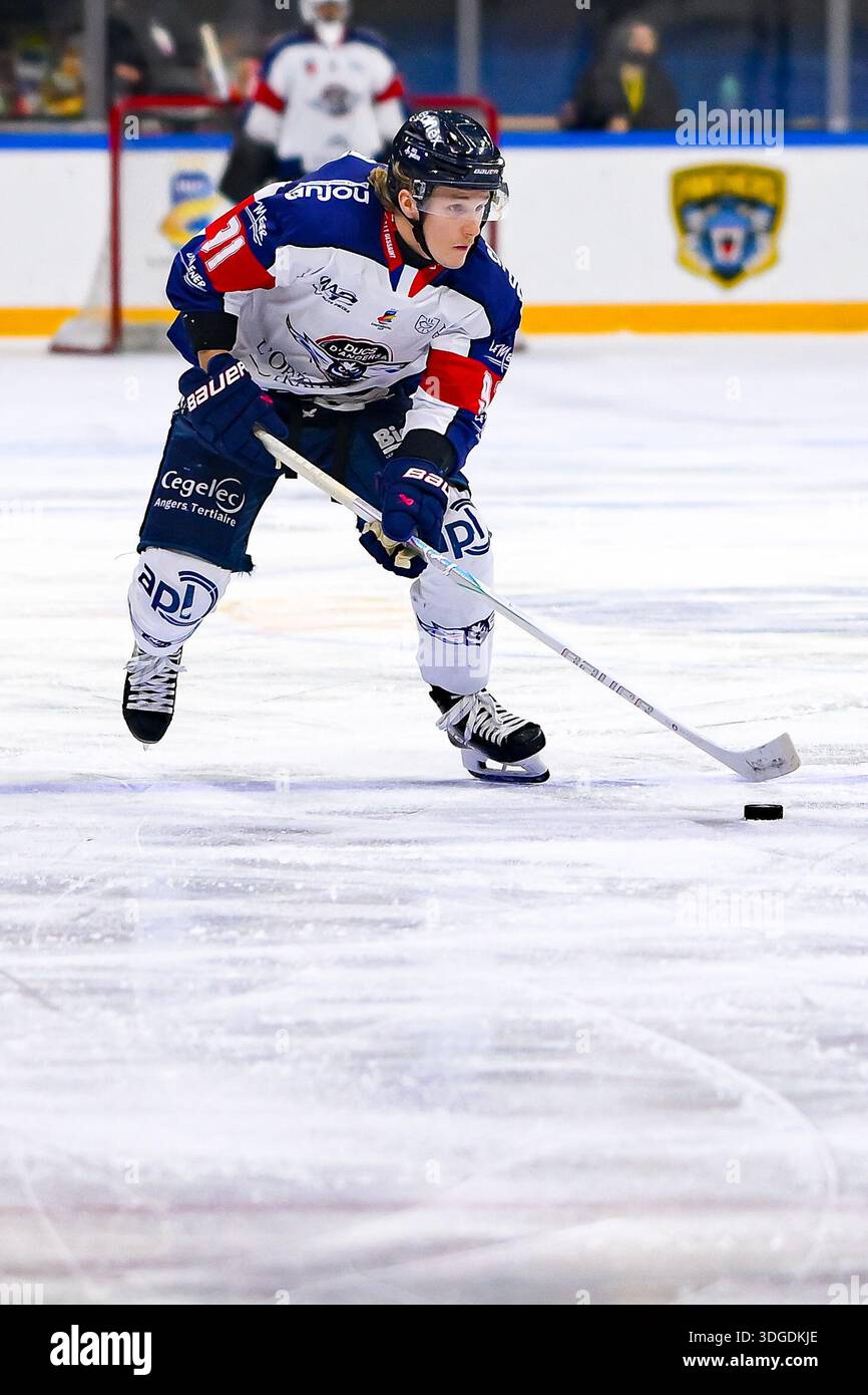 Orrin Centazzo of Angers during the HC Torpedo v Angers 2026 IIHF ...