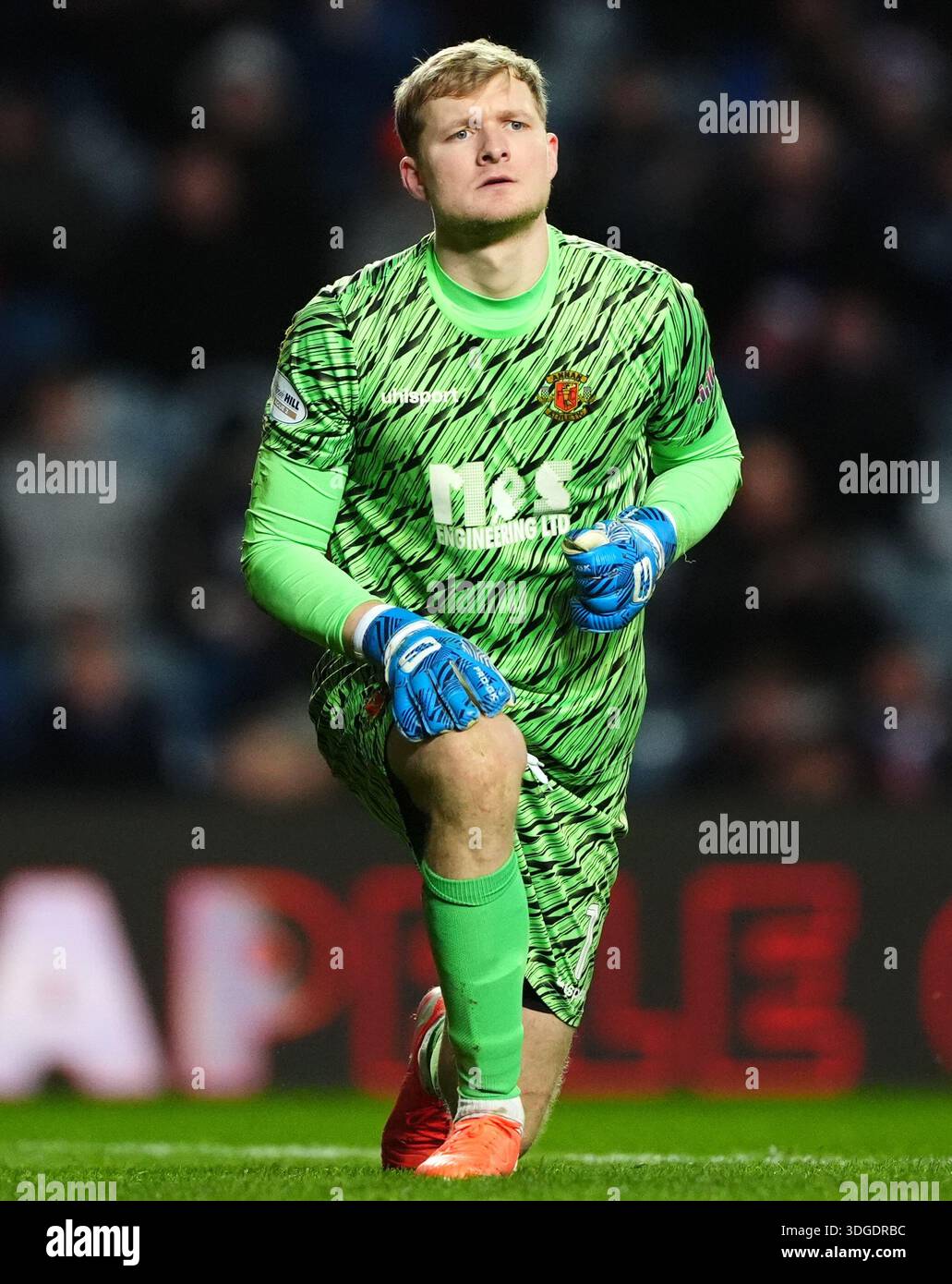 Annan Athletic goalkeeper Charlie Albinson during the Scottish Gas Men ...