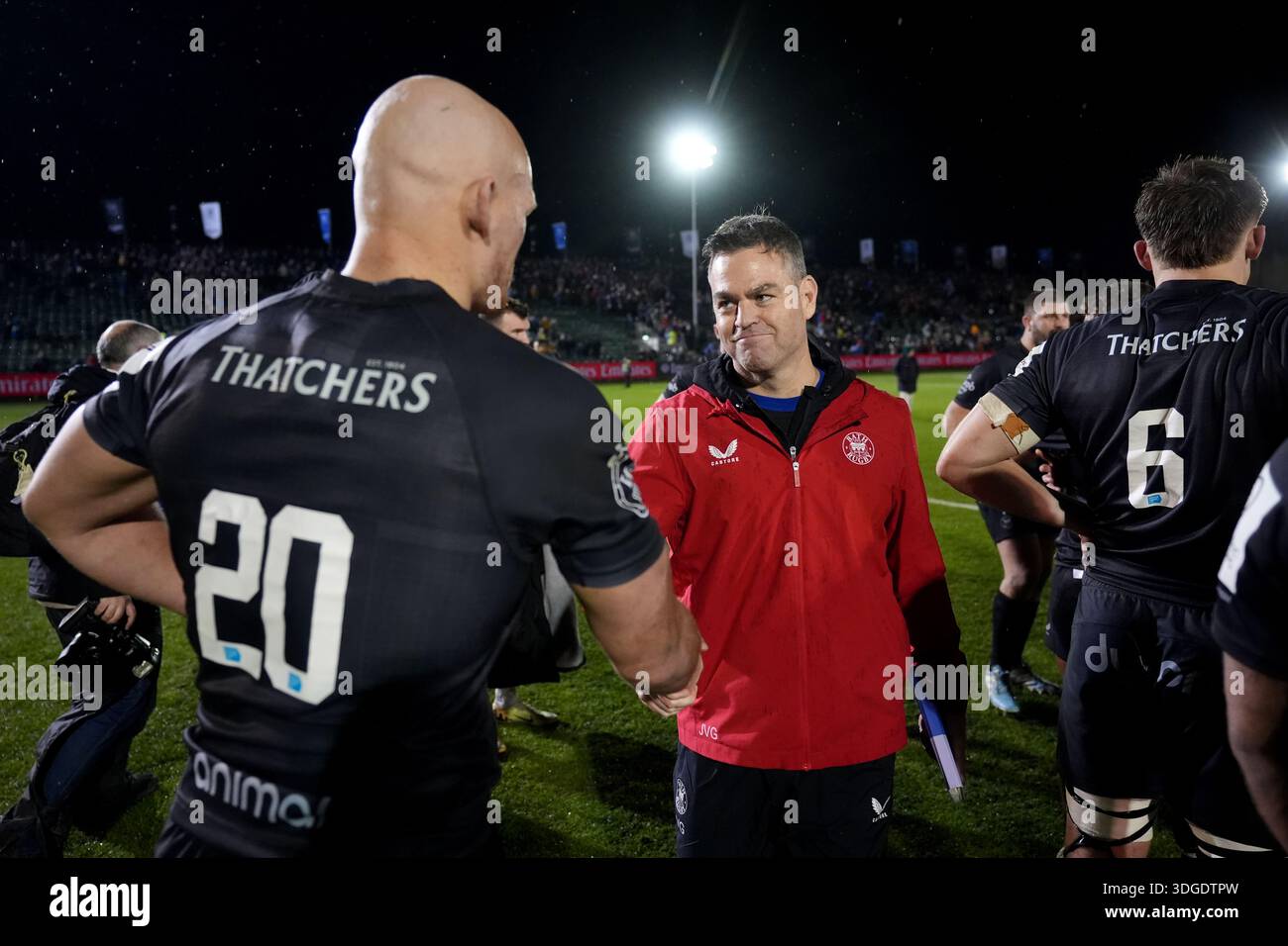 Bath's Johann van Graan at the final whistle after the Investec ...