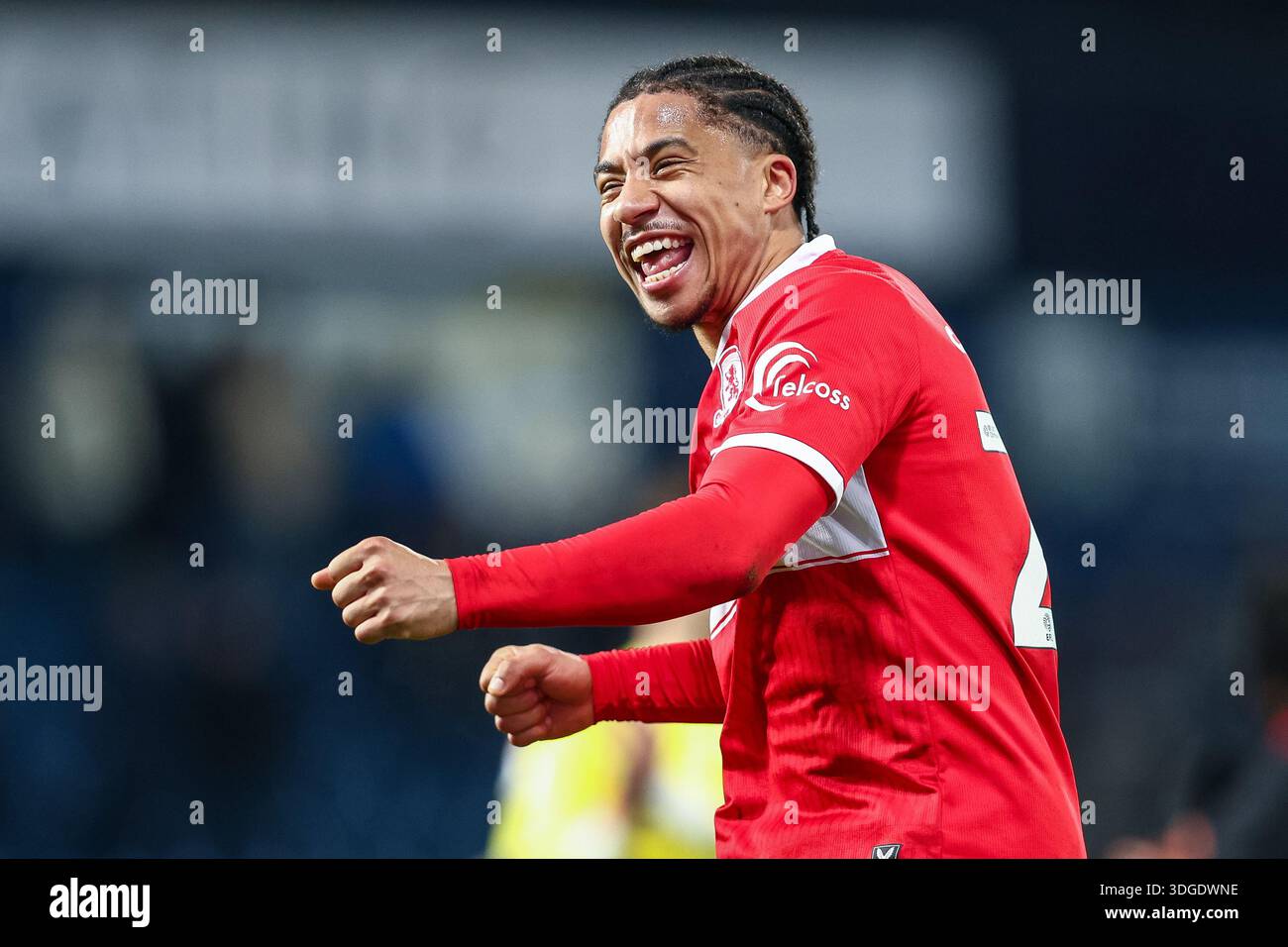22, Sam Silvera of Middlesbrough FC celebrates the win during the Sky ...
