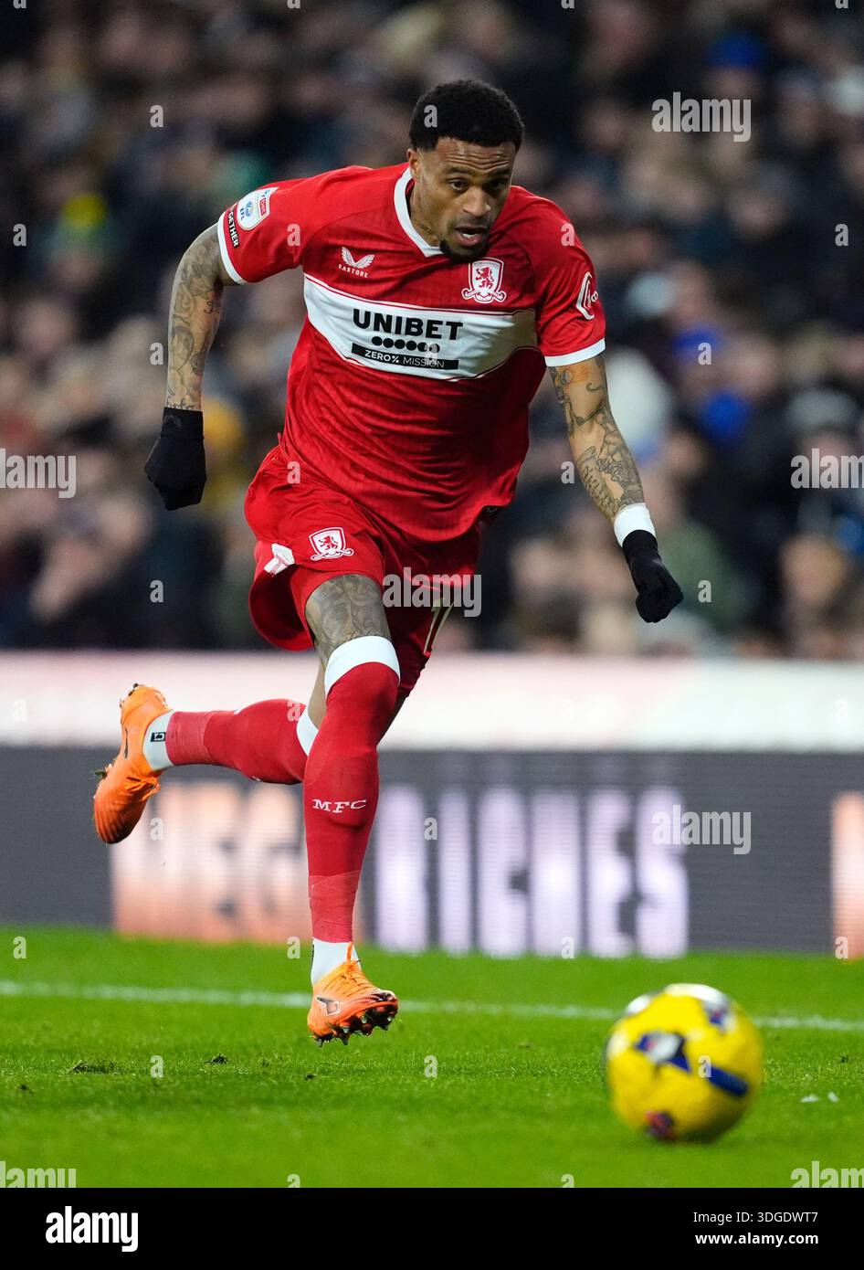 Middlesbrough's Delano Burgzorg during the Sky Bet Championship match ...
