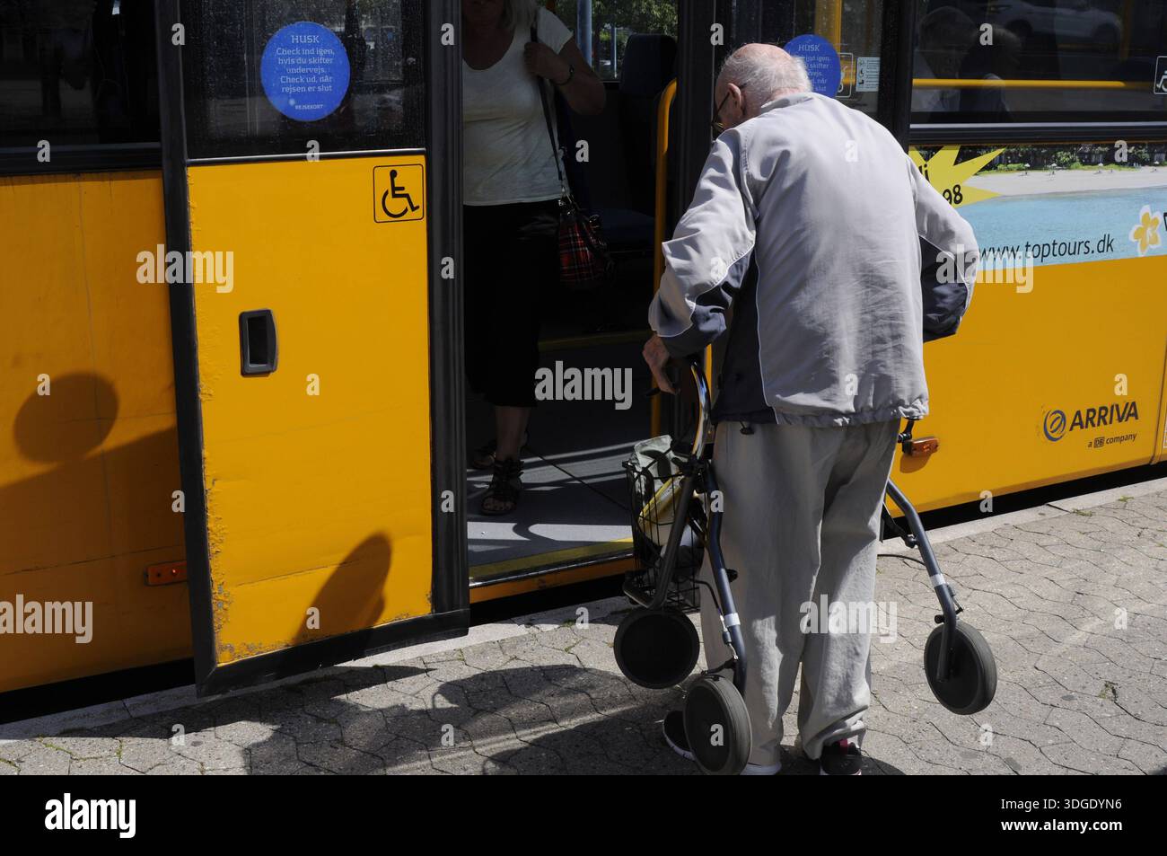 Copenhagen Denmark 29 July 2016-Senior male will transport walker with ...