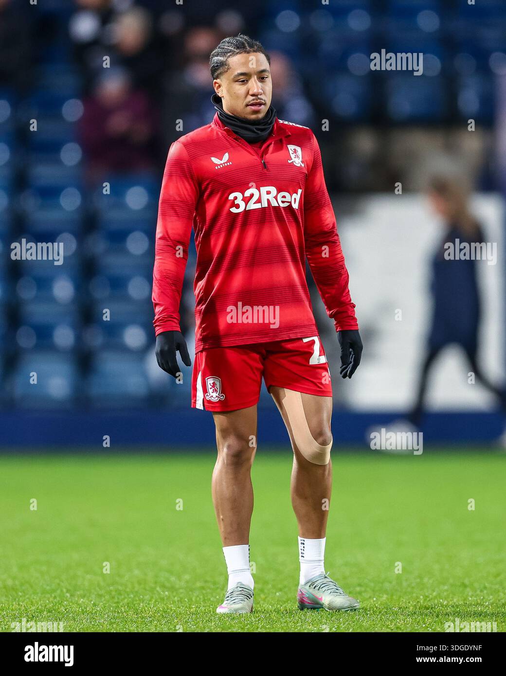 22, Sam Silvera of Middlesbrough FC at warm up during the Sky Bet ...