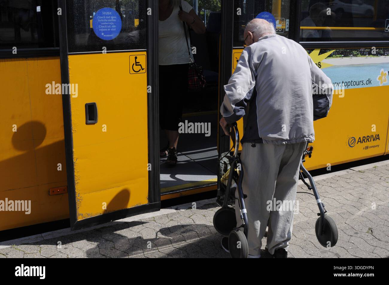 Copenhagen Denmark 29 July 2016-Senior male will transport walker with ...