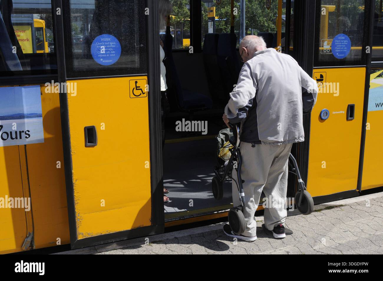Copenhagen Denmark 29 July 2016-Senior male will transport walker with ...