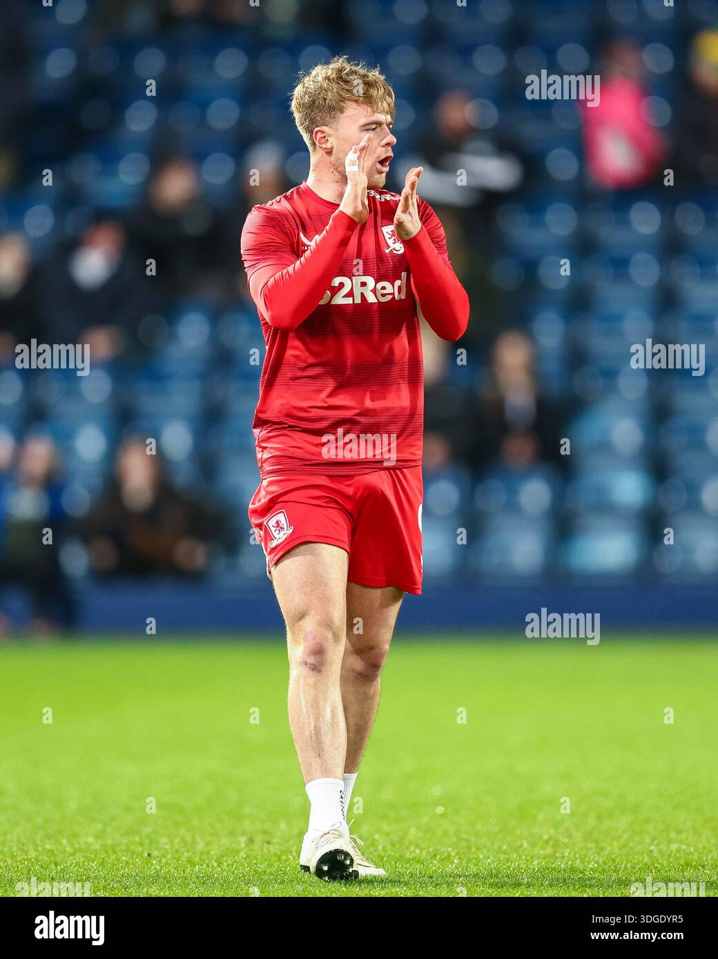 9, Tommy Conway of Middlesbrough FC at warm up during the Sky Bet ...