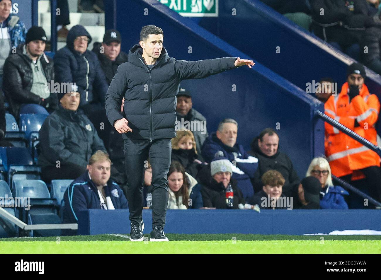 Eric Ramsay, manager of West Bromwich Albion points during the Sky Bet ...