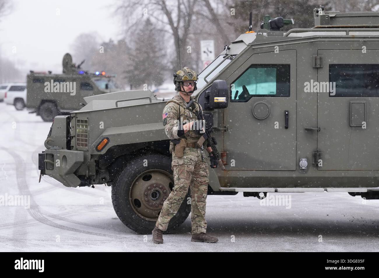 An FBI officer works the scene during operations on Friday, Jan. 16 ...